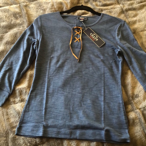 Chaps | Tops | New Chaps Lace Up Henley S | Poshmark